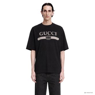 Gucci Muted Web Cotton T-shirt