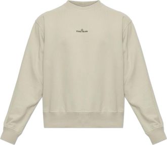Stone Island Homme, Sweatshirts et sweats &agrave; capuche, Beige, Taille: 2XL SweaT-shirt imprim&eacute; logo