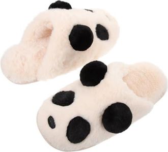 Hemobllo Pantoufles Dintérieur Chaudes Peluche pour Femmes Chaussons Style Panda Confortables et Respirants Usage Maison et Cosplay