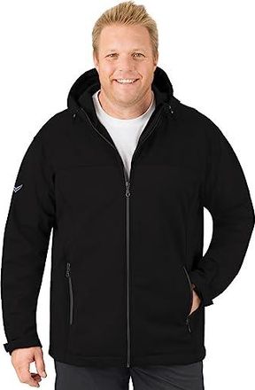 Trigema Softshell-Kapuzenjacke Veste, Noir-Schwarz (Schwarz 008), Large Homme