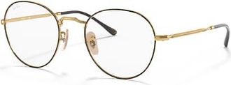 Ray-Ban Round Metal Optics II Gold Fassung Klar Glas 49-20