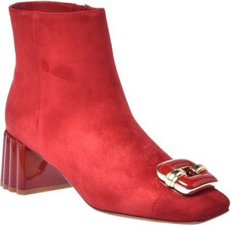 Baldinini Ankle Boot Suede Red, Chaussures de Bateau Femmes, Rouge, Taille 38