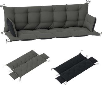 OUTSUNNY 3 Sitzer Bankauflage 180x110x8 cm Bankkissen mit B&auml;ndern, Sitzkissen, Outdoor/Indoor Stuhlkissen, Sitzauflage, Sitzpolster, Bankpolster