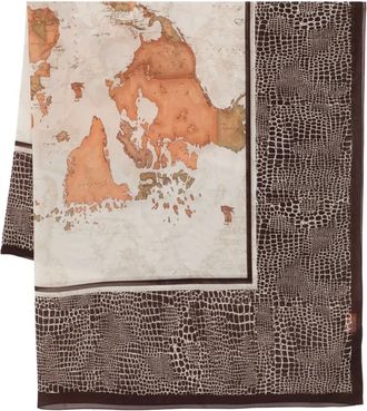 Alviero Martini 1A Classe écharpe à imprimé graphique - Marron