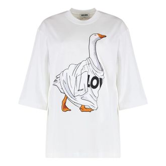 Moschino T-Shirt mit Rundhalsausschnitt - - Tops - Damen - Wei&szlig; - XS