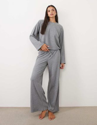Cotton On superweiches Waffel-Set in Grau-Multi