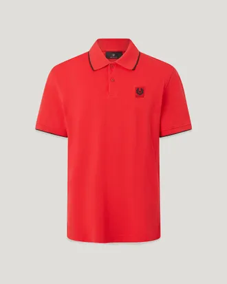 Belstaff Polo Tipped Pour Homme Cotton Pique Rouge Rallye 2xl