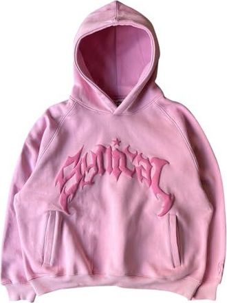 Minetom Femme Gothique Sweat À Capuche Fille Vetement E-Girl Y2K Sweatshirt Harajuku Pull Unisexe Hip Hop Streetwear avec Poches A Rose S