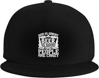 Generic Dieu Est Grand. La Bi&egrave;re Est Bonne. Les Gens sont Fous. Homme Femme Snapback Chapeau Protection Solaire Strapback Cap Anti-UV Casquette De Baseball po