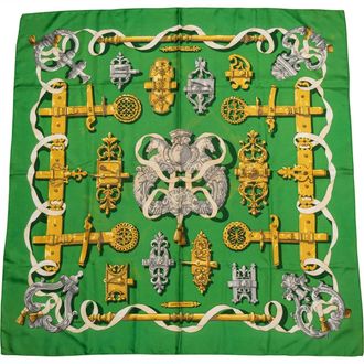 Herm&egrave;s T&uuml;cher & Schals - Hermes Classic FERRONNERIE Silk Carre 90 Scarf T - Gr. unisize - in Gr&uuml;n - f&uuml;r Damen