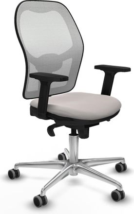 Piqueras y Crespo Wei&szlig;er B&uuml;rostuhl mit 2D-Armen, h&ouml;henverstellbare Lendenwirbelst&uuml;tze, mit 5 Positionen und injiziertem Schaumstoff, Wei&szlig; / Wei&szlig;