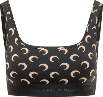 Marine Serre Femme, Tops, Multicolore, Taille: 40 FR Moon Printed Jersey Sports Bra