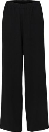 Selected Selected Damen Weit Geschnittene Stoffhose Schlupf Marlene Hose Culotte Palazzo Pants SLFTINNI-Relaxed, Farben:Schwarz-2, Größe:36W / 32L, Z-Länge:L32