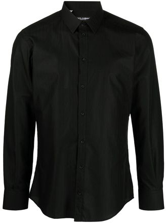 Dolce & Gabbana chemise &agrave; fines rayures - Noir