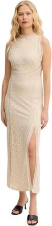 Guess Femme, Robes, Beige, Taille: 38 FR Maxi Robes