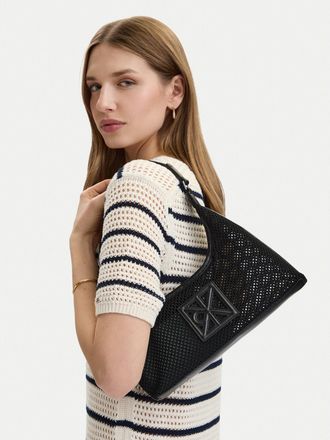 Calvin Klein Handtasche Calvin Klein Emblem Mesh Shoulder Bag LV04F3381G Schwarz