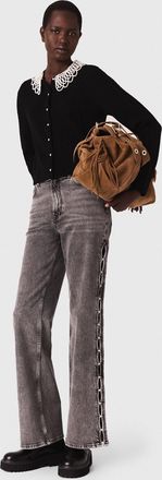 Maje Cardigan Avec Col Perlé Amovible - Noir - Maje