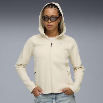 Puma Sweat &agrave; capuche zipp&eacute; Evostripe Femme, V&ecirc;tements, Blanc, M