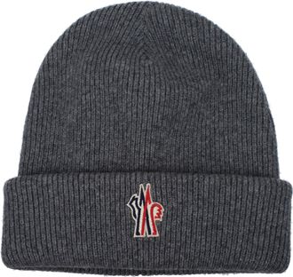 Moncler Knit Chapeaux Homme Laine Vierge Gris