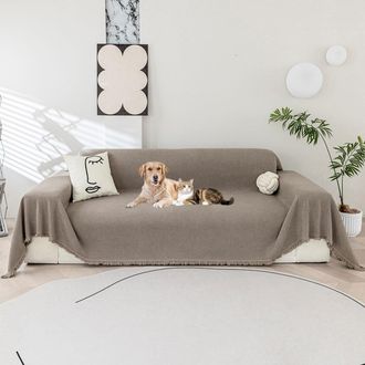 Shanna Wasserdichter Sofabezug f&uuml;r 2 3 4 Sitzer, Kratzfester Couchbezug, L-Form, Rutschfester Bezug, Haustierfreundlich, Sofa-Couch, Ganzjahresschoner, Futon