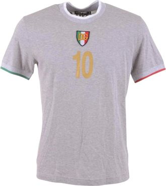 Dolce & Gabbana Homme, Tops, Gris, Taille: XS Italy 10 Short Sleeve T-shirt