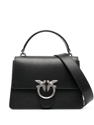 Pinko sac cabas Love Birds en cuir - Noir