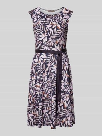 Christian Berg Knielanges Kleid mit Bindeg&uuml;rtel