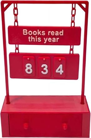 Generic Books Read This Year Counter - Personalisierter Lese-Tracker und Bücherregal-Dekor mit Buch-Themen-Design, Geschenke für literarische Enthusiasten (ro