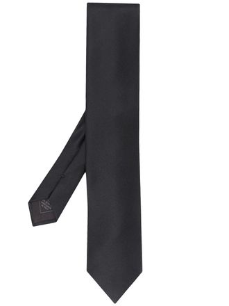 Brioni cravate &agrave; bout pointu - Noir