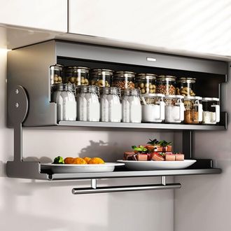 Generic Hängeschrank Mehrzweckschrank Metall Aus Kohlenstoffstahl Gefertigt Zwei Montagemöglichkeiten Magnetische Schranktür Zum Öffnen Nach Unten Wohnzimmers