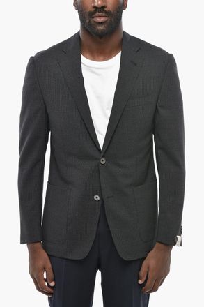 Corneliani Zweiknopf-Blazer GATE A aus Schurwolle mit Doppelschlitz und aufgesetzten Taschen Corneliani
