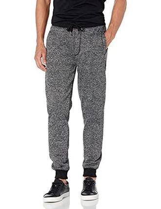 Southpole Pantalon de Jogging Basique en Polaire surv&ecirc;tement, Noir chin&eacute;, M Homme