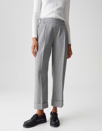 OPUS Schlupfhose MAIKITO mit feinem Pepitamuster gerader Beinverlauf, weicher Griff, geb&uuml;rstete Oberfl&auml;che