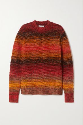 Chlo&eacute; Pull En Cachemire C&ocirc;tel&eacute; &Agrave; Rayures - Rouge