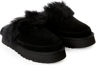 UGG Mules &agrave; fourrure en cuir