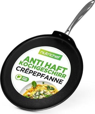Nutrichef Crepes Maker, Antihaftbeschichtete Pfanne Induktion 30cm - Pfannkuchenpfanne f&uuml;r alle g&auml;ngigen Herdarten - f&uuml;r Palatschinken, Spiegelei & Pancake Pfan
