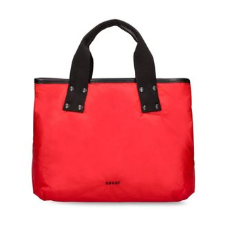 sacai Femme, Sacs, Rouge, Taille: ONE Size Sac de Magasinage Rouge avec Logo Tote
