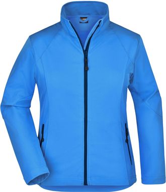 James & Nicholson Damen Softshell Jacke - Modische und sportliche Jacke aus elastischem Softshell | Farbe: azur | Gr&ouml;sse: XXL