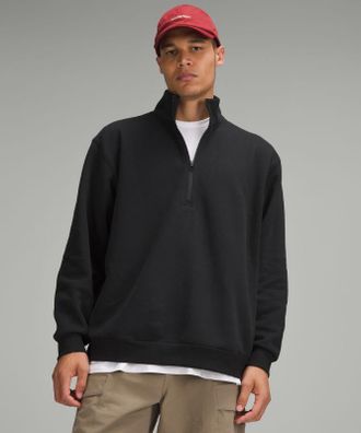 lululemon Steady State Sweater mit halblangem Rei&szlig;verschluss f&uuml;r M&auml;nner - Gr&ouml;&szlig;e 2XL in Black