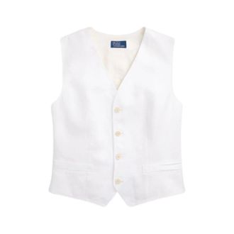 Polo Ralph Lauren &Auml;rmellose Leinenweste - - Suits - Damen - Wei&szlig; - 3XS