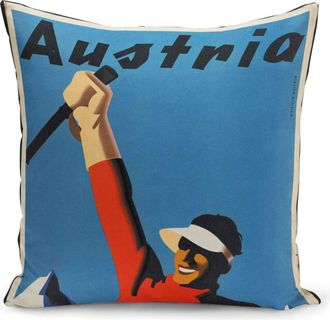 Fabulous Kissen Kissenbezug 40x40 cm Österreich Skifahren Poster Vintage Reisen Art Deco 30er Jahre