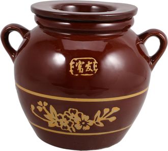 Holibanna Keramikölkanister Aus Ton Versiegelt Für Küche Zuhause Hochtemperaturbeständig 4 Pfund Vorratsglas Mit Deckel Luftdichtes Einmachglas Für Schmalzöl Un