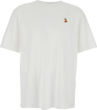 Maison Kitsun&eacute; Homme, Tops, Blanc, Taille: L Dreaming Fox Comfort Tee-Shirt