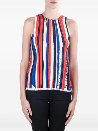 Dion Lee débardeur plissé à rayures - Blanc