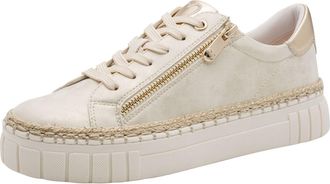 Marco Tozzi Marco Tozzi Damen Sneaker weiches Feel Me Fu&szlig;bett weiches Innenfutter Modern, beige (Dune MET.Comb), 41 EU