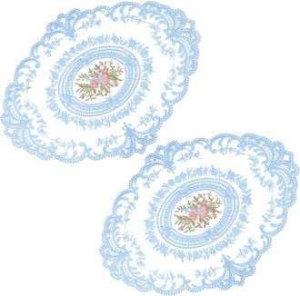 Lurrose Spitzenuntersetzer 2 St&uuml;ck 30X43cm Dekoratives Muster f&uuml;r K&uuml;che Hochzeit und Festliche Anl&auml;sse