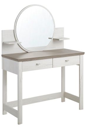 Homin Schminktisch, Grau, Wei&szlig;, 2 Schublade(n) Schubladen, rechteckig, eckig, 45x143x104.3 cm, Schlafzimmer, Schminktische