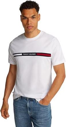 Tommy Hilfiger T-Shirt Manches Courtes Homme Col Ras-du-Cou, Blanc (White), XS