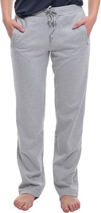 Hajo Damen Klima-Komfort Jogginghose - Freizeit- und Homewear, Mit Kordelzug und Rei&szlig;verschlusstaschen (48 Hellgrau Melange)