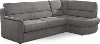 Cavadore Cavadore Ecksofa Paris mit Federkern / Kleines L-Sofa mit Vorziehsitz, Bettkasten und Ottomane / 243 x 87 x 155 / Grau